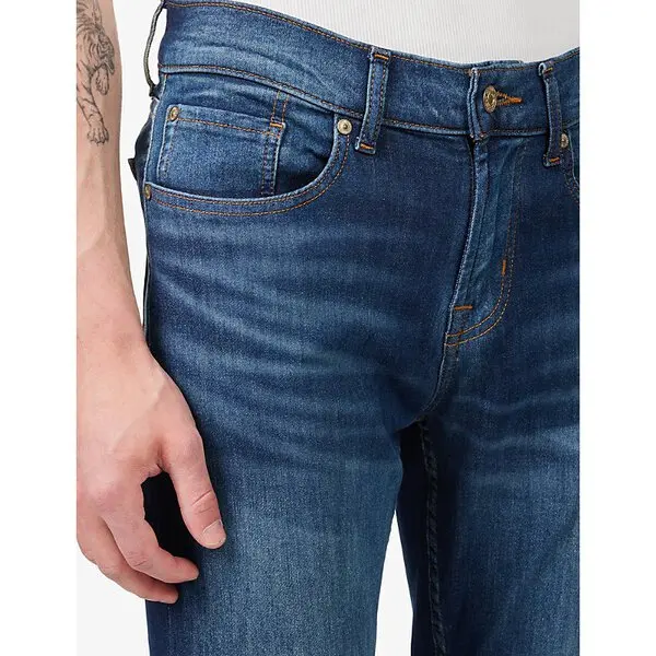 7 For All Mankind Slimmy Tapered-leg Stretch-denim Jeans - Pillow