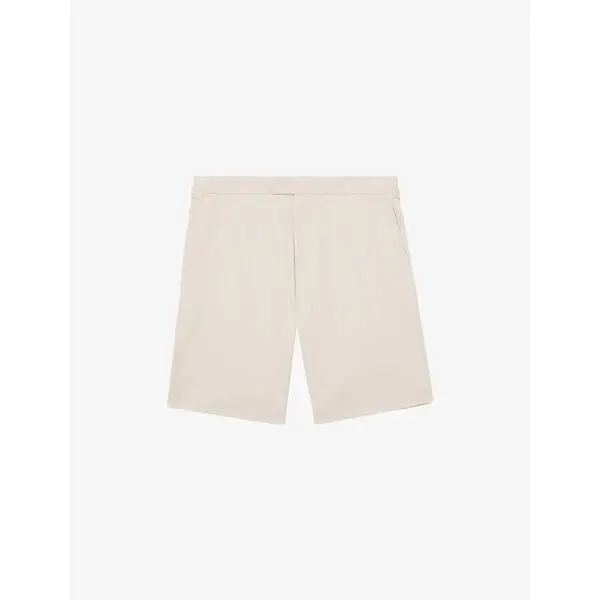 REISS Cantwell Side-adjuster Stretch Cotton-blend Shorts - Stone