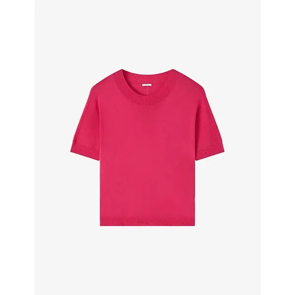 JOSEPH Jana Round-neck Silk Top - Fuchsia