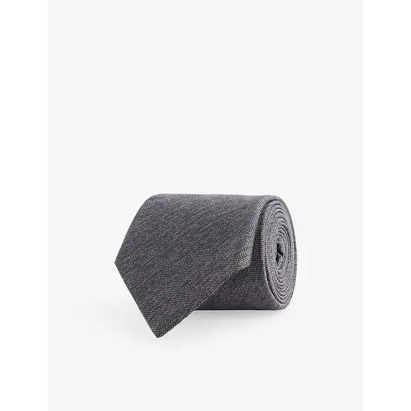 Paul Smith Textured Silk And Wool Neck Tie - Grey