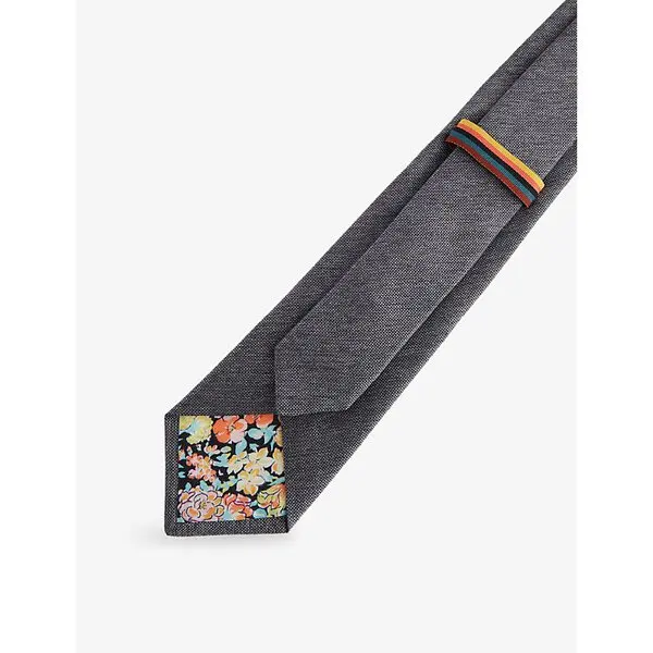 Paul Smith Textured Silk And Wool Neck Tie
