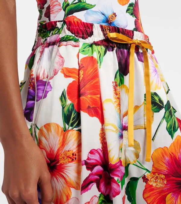 Dolce & Gabbana Floral Silk-blend Satin Palazzo Pants