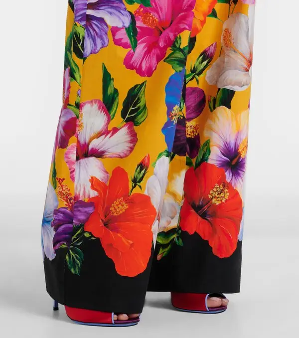 Dolce & Gabbana Floral Cotton Wide-leg Trousers