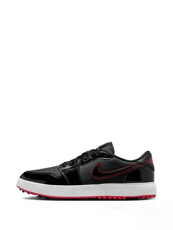 JORDAN Air 1 Low G Spiked Patent Leather Sneakers - Black