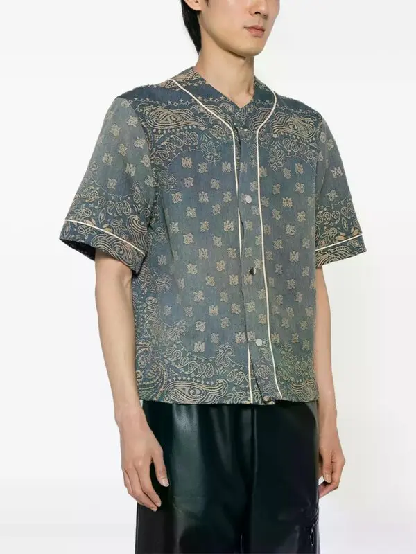 Amiri Monogram-jacquard Denim Shirt