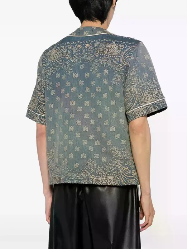 Amiri Monogram-jacquard Denim Shirt