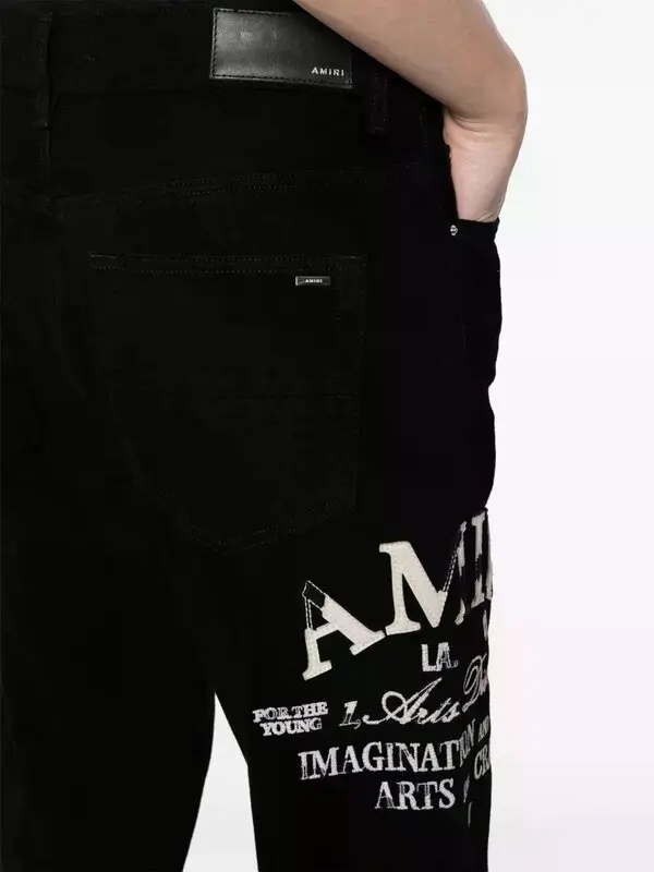 Amiri Logo-appliqué Straight-leg Jeans