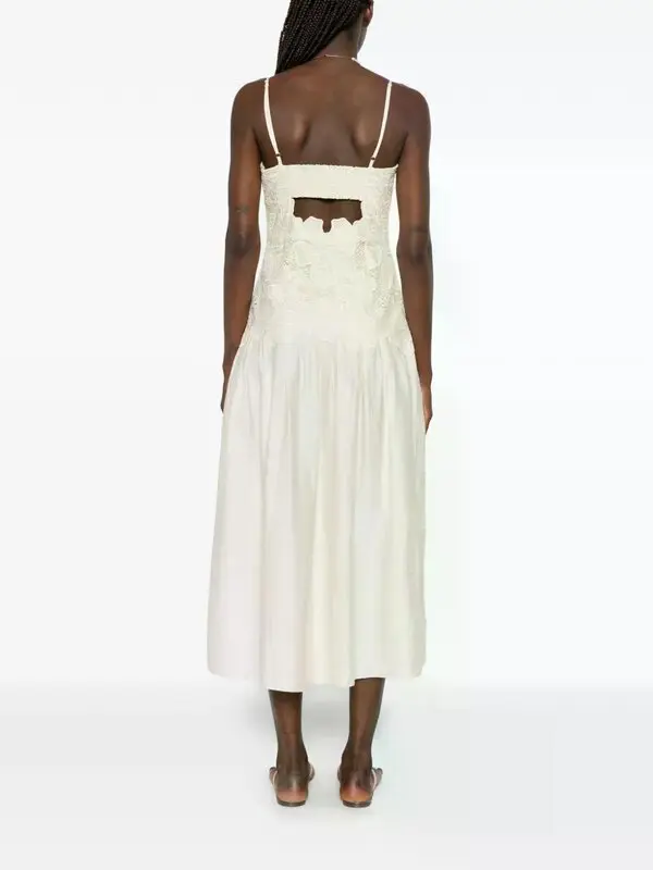 Sandro Cut-out Floral Guipure Lace Midi Dress