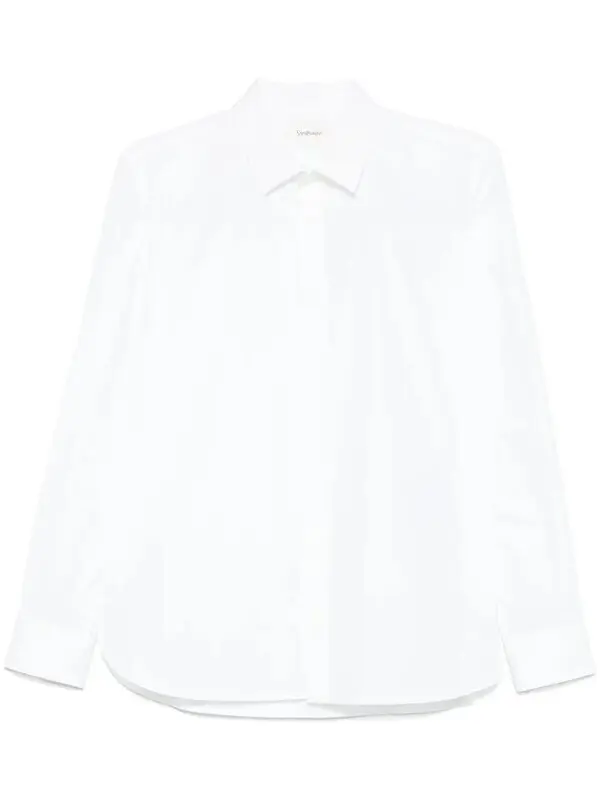 Saint Laurent Cotton Poplin Slim Fit Shirt - White