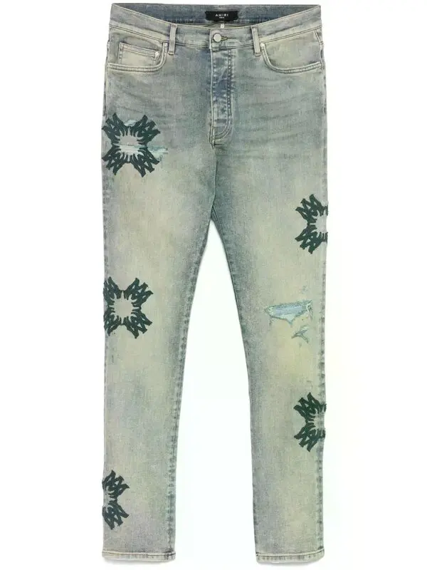 Amiri Ma Quad Appliqué Jeans - Blue