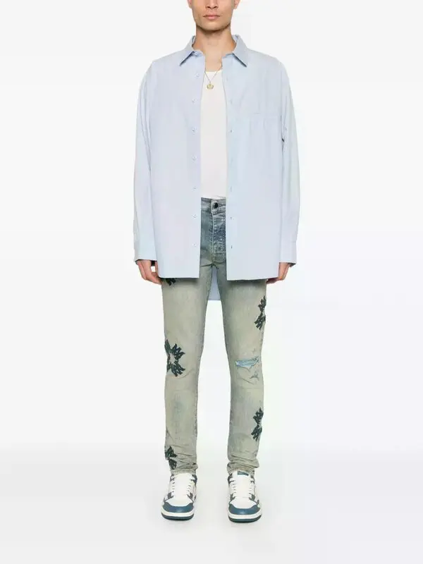 Amiri Ma Quad Appliqué Jeans - Blue