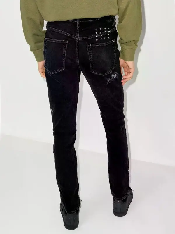 Ksubi Chitch Leopard Patch Distressed Slim-fit Jeans