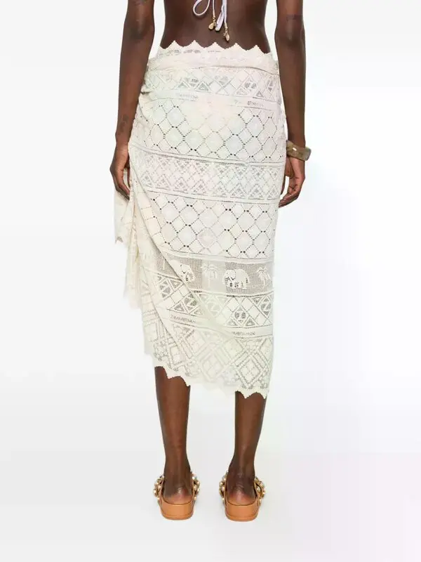 Zimmermann Embroidered Woven Pareo Skirt
