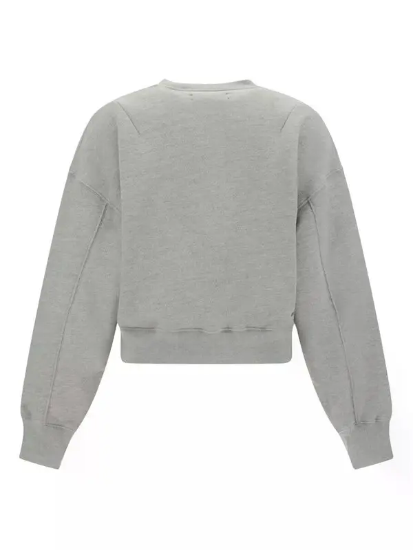 Amiri Heather Cotton Cropped Logo Sweatshirt