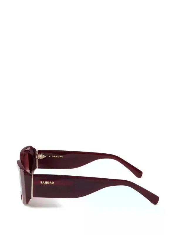 Sandro Rectangle Frame Sunglasses With Logo Plaque