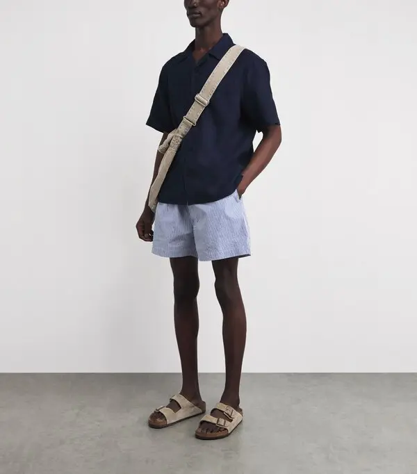 WAX LONDON Linen Short-sleeve Didcot Shirt