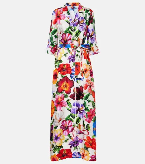Dolce & Gabbana Floral Silk Satin Maxi Dress - Multicoloured