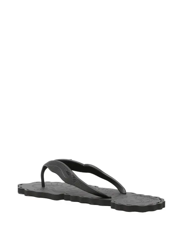 Zimmermann Seahorse Engraved Thong Sandals - Black