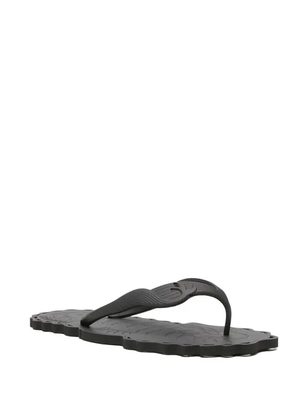 Zimmermann Seahorse Engraved Thong Sandals - Black