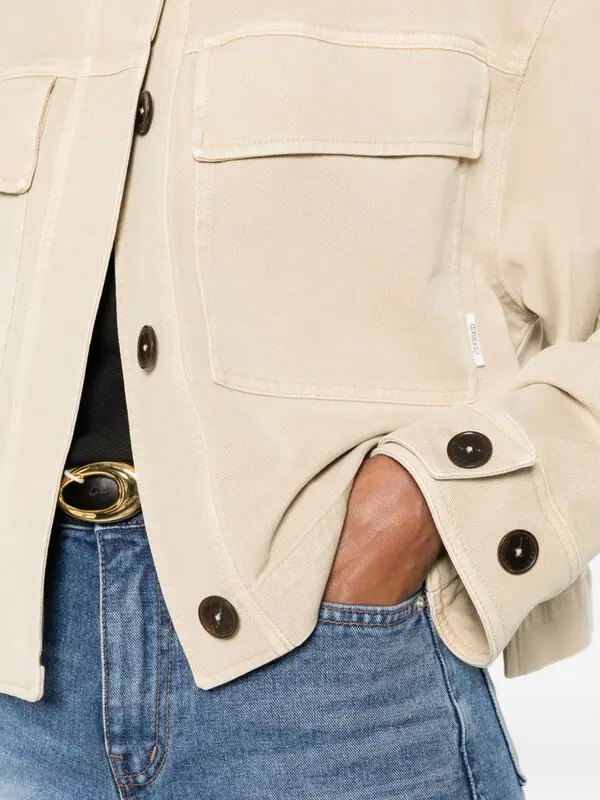 Closed Cropped Utility Jacket - Beige