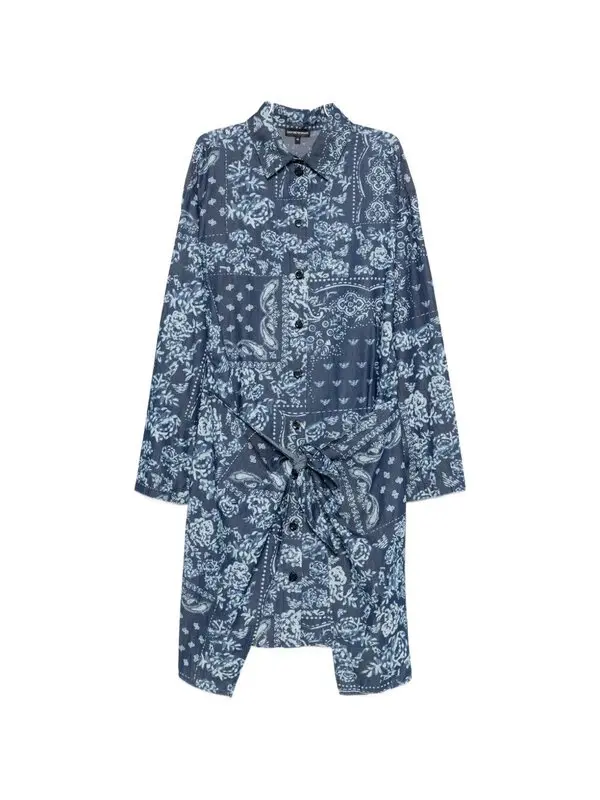 Emporio Armani Printed Cotton Shirt Dress