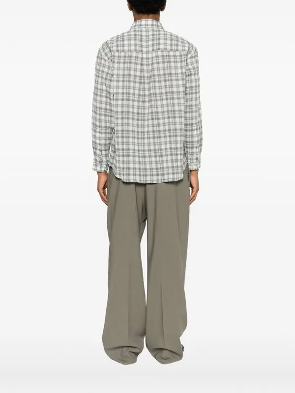 DUNST Cotton Check Shirt - Green