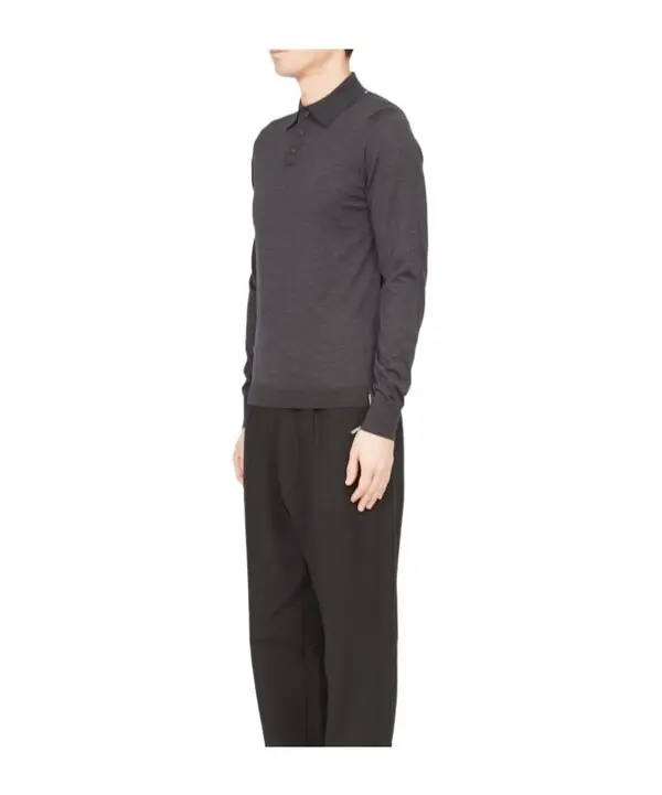 MAISON MARGIELA Long-sleeved Knitted Polo Shirt