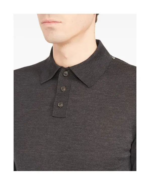 MAISON MARGIELA Long-sleeved Knitted Polo Shirt