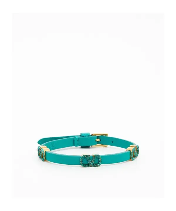 Valentino Garavani Vlogo Signature Leather Bracelet - Green