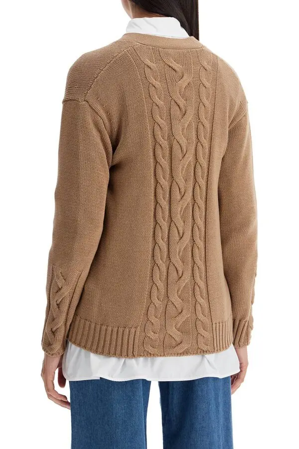 Max Mara Long-sleeved V-neck Cardigan - Nude