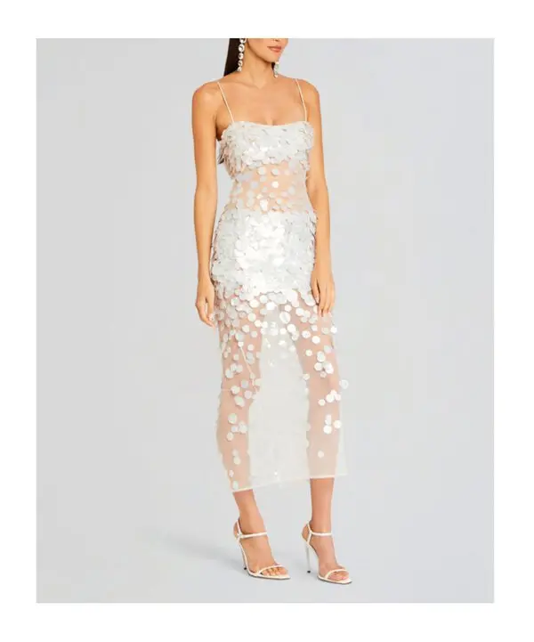 Retrofete Mischa Sequin Embellished Maxi Dress - Ivory