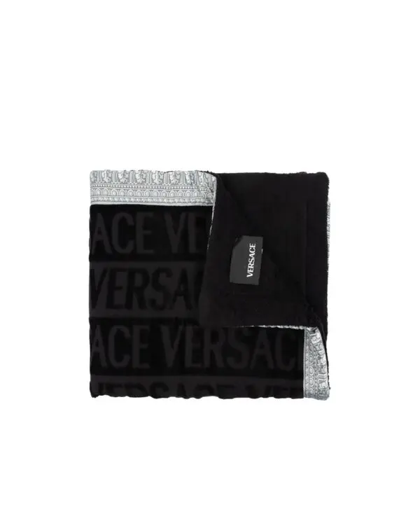 Versace Logo Towel - Black