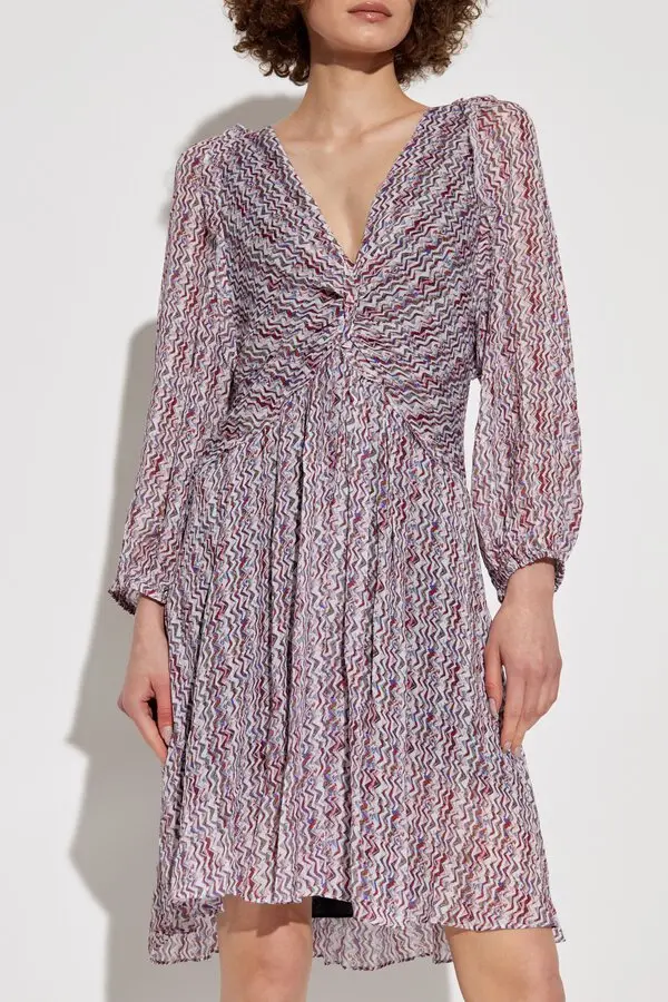 IRO PARIS Long-sleeved V-neck Dress - Multicolor