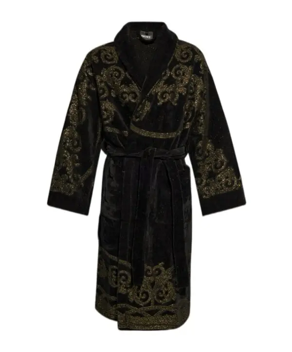 Versace Long-sleeved Bathrobe - Black