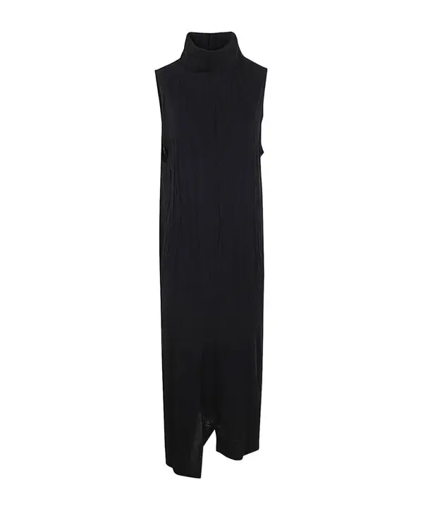 Y’s High-neck Sleeveless Pleated Dress