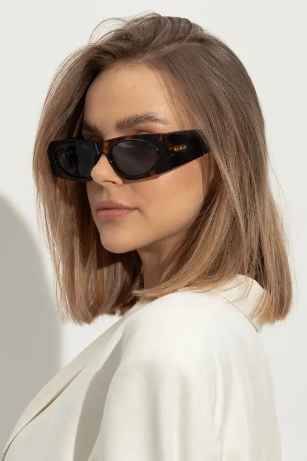 Alaïa Rectangular Cat-eye Sunglasses With Logo Detail