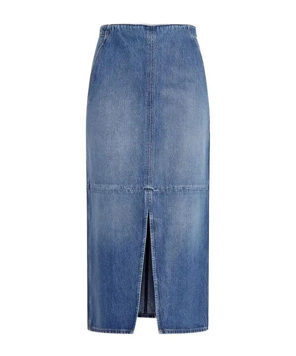 Tommy Hilfiger Logo Denim Skirt - Blue
