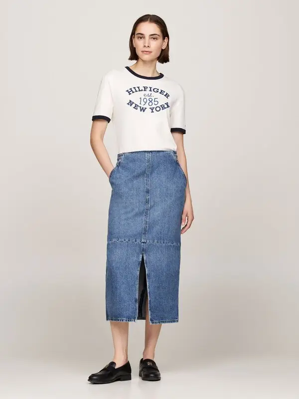 Tommy Hilfiger Denim Skirt With Logo Detail