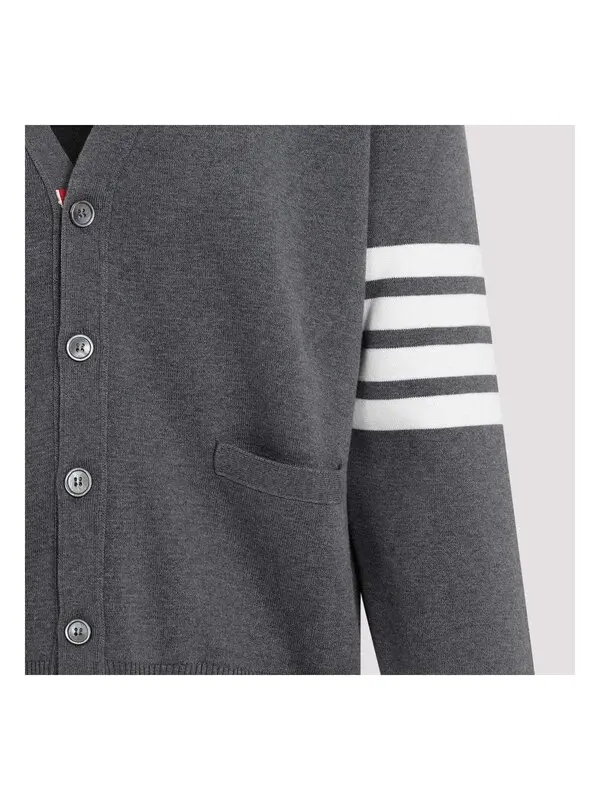 Thom Browne 4-bar Milano Stitch Cardigan - Medium Gray