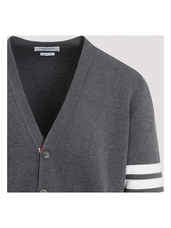Thom Browne 4-bar Milano Stitch Cardigan - Medium Gray