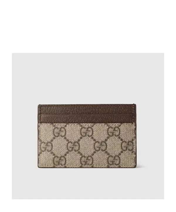 Gucci Gg Monogram Card Holder Wallet - Beige/ebony