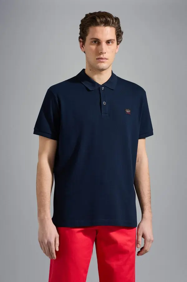 PAUL  SHARK Paul Shark Logo Patch Short-sleeved Polo Shirt