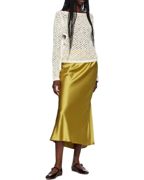HOLZWEILER Cecilia Ribbed Knit Long Sleeve Sweater With Lace Detail
