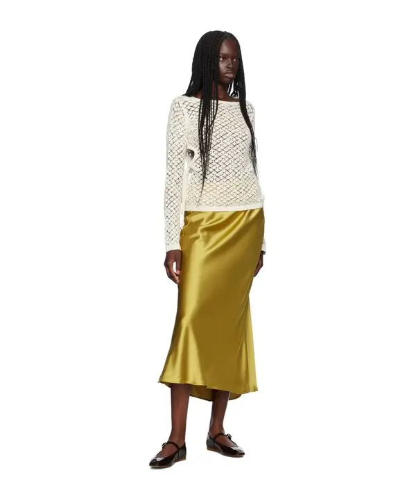 HOLZWEILER Cecilia Ribbed Knit Long Sleeve Sweater With Lace Detail