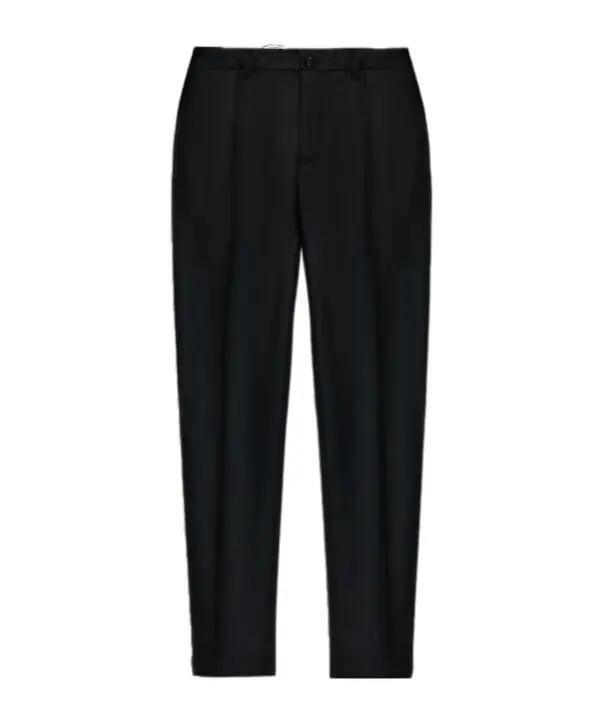 Dolce & Gabbana Tailored Flannel Pants With Fold Detail - Black