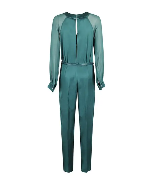 Max Mara Embellished Belted Long-sleeved Jumpsuit