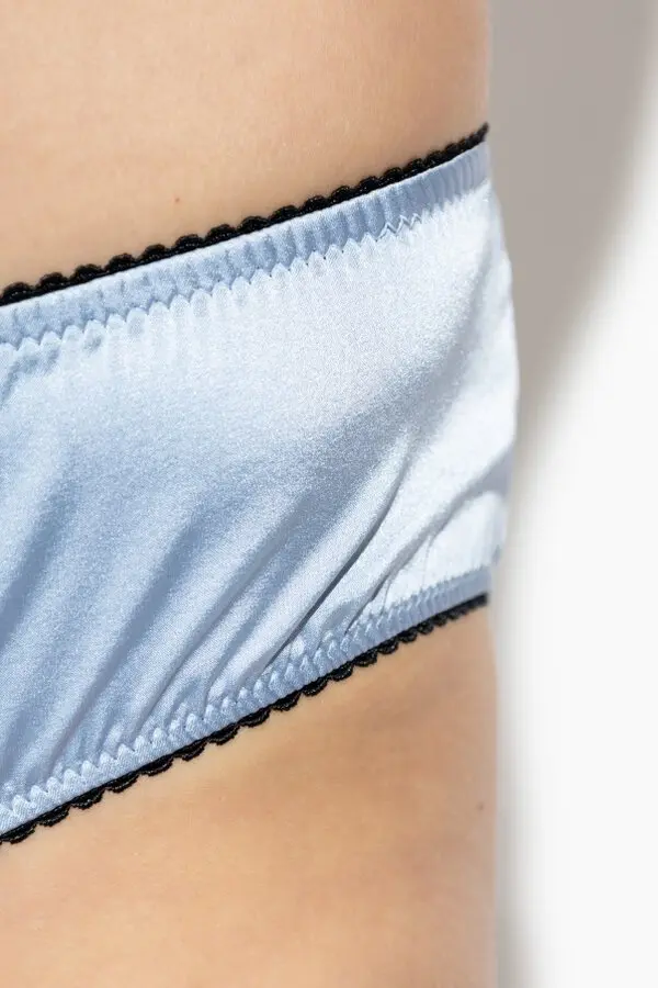 Dolce & Gabbana Dolce Gabbana Elastic Waist Satin Panties - Blue