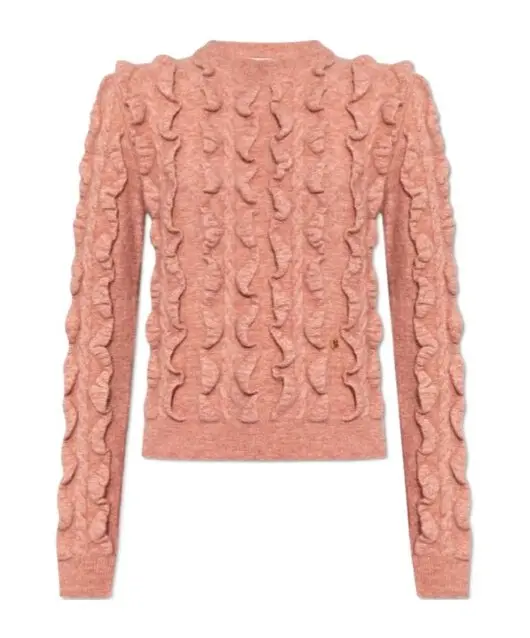 Moschino Ruffled Crewneck Jumper - Pink