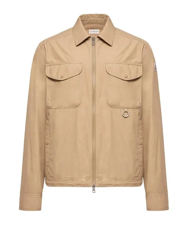 Moncler Logo Patch Zip Up Shirt Jacket