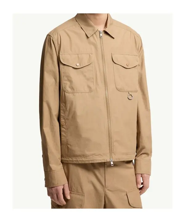 Moncler Logo Patch Zip Up Shirt Jacket